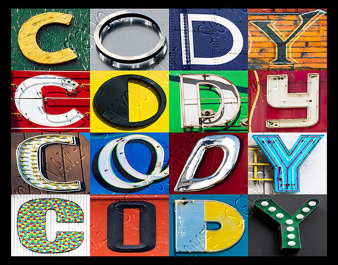 CODY Personalized Poster Featuring Photos of Letters From Signs ...