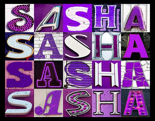 SASHA Personalized Poster Featuring Photos of Alphabet Letters From ...