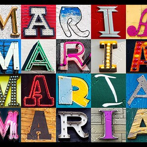 MARIA Personalized Poster Featuring Photos of Alphabet Letters From ...