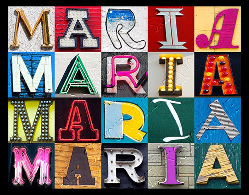Personalized Poster Featuring MARIA in Photos of Alphabet Letters From ...