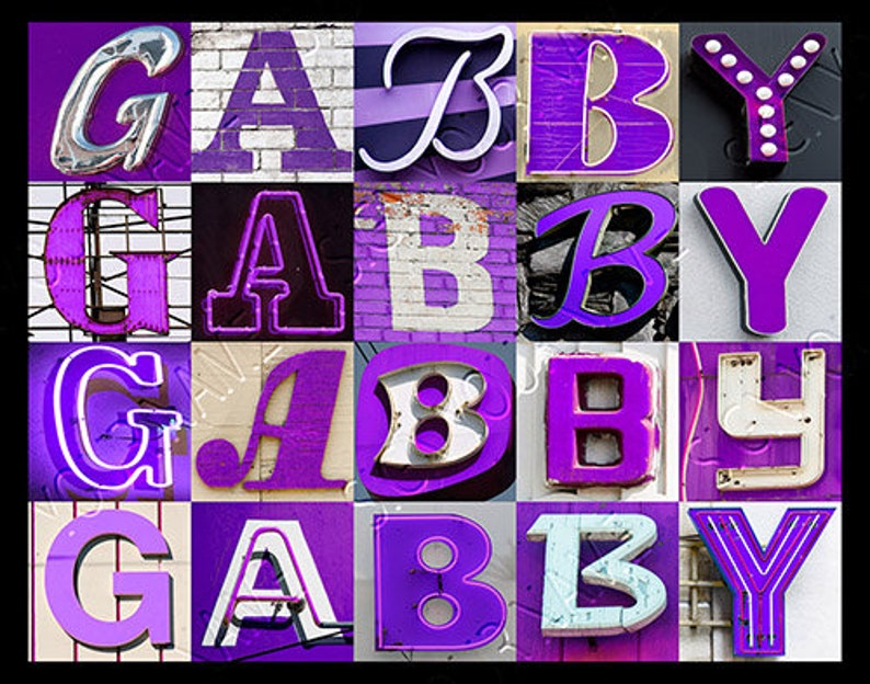 GABBY Personalized Poster Featuring Photos of Letters From Signs ...