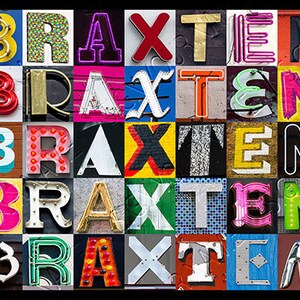 BRAXTON or BRAXTEN Personalized Poster Featuring Photos of Letters From ...