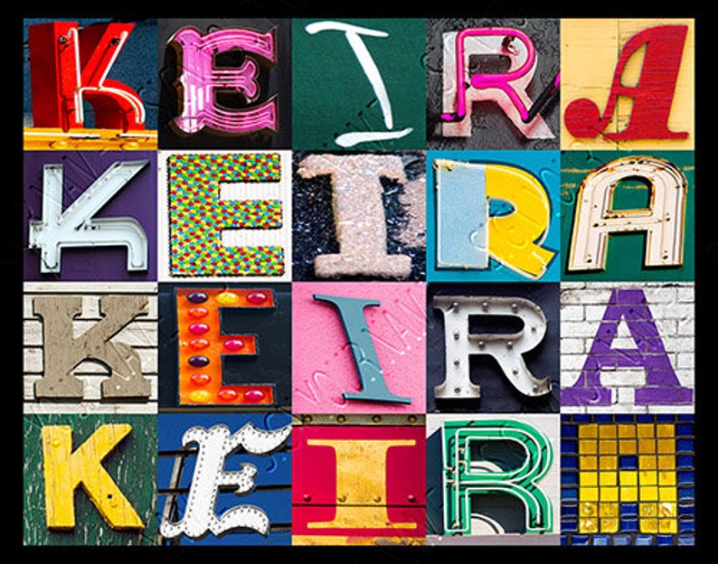 KEIRA or KIERA Personalized Poster Featuring Photos of Letters - Etsy