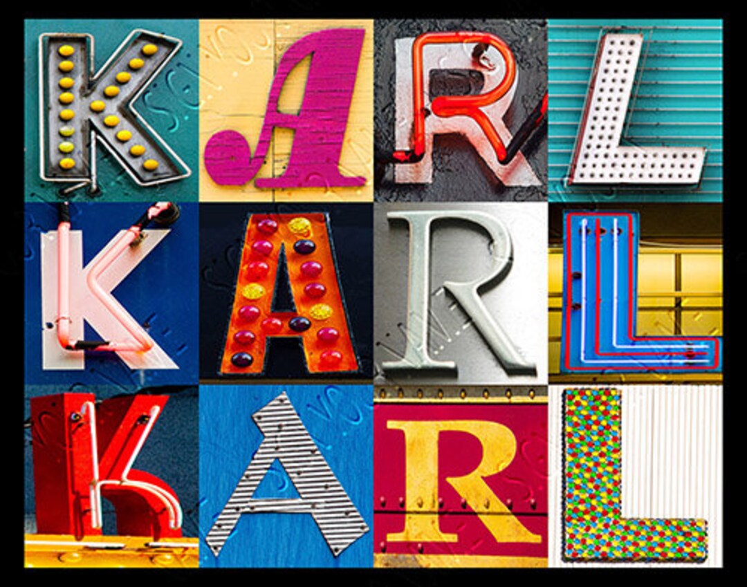 Personalized Poster Featuring KARL in Photos of Alphabet Letters From ...