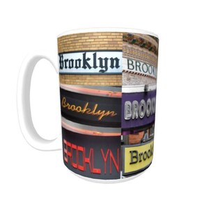 Personalized Coffee Mug Featuring the Name BROOKLYN in Photos of Signs ...