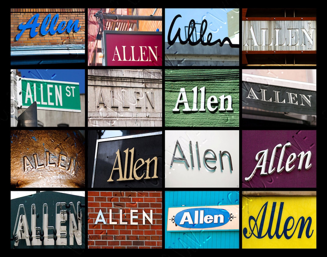 Personalized Poster Featuring ALLEN Showcased in Photos of Actual Signs ...
