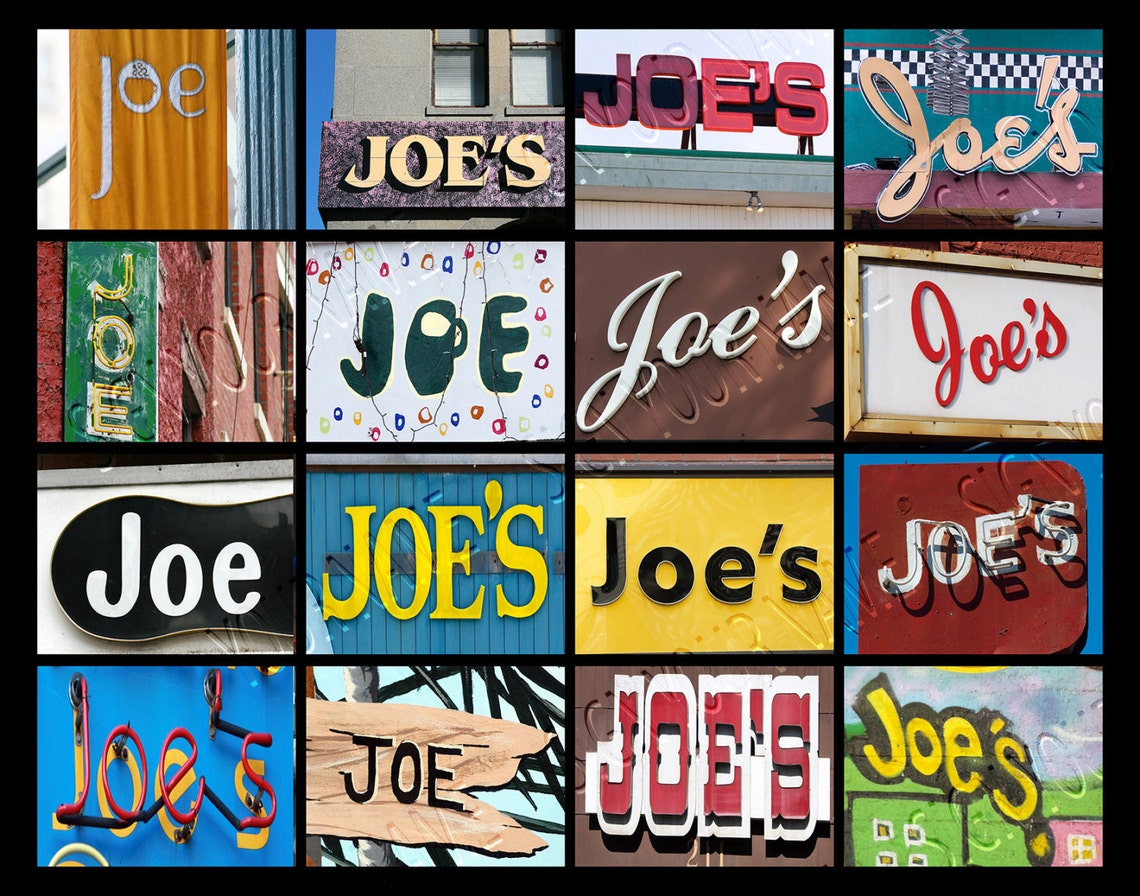 JOE Personalized Poster Featuring Photos of Actual Signs; Art Print ...