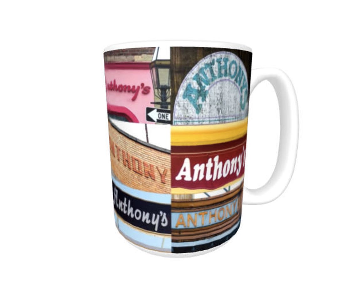 Personalized Coffee Mug Featuring the Name ANTHONY in Photos | Etsy