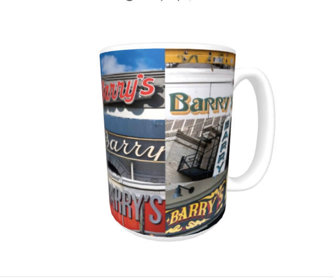Personalized Coffee Mug Featuring the Name BARRY in Photos of Signs ...