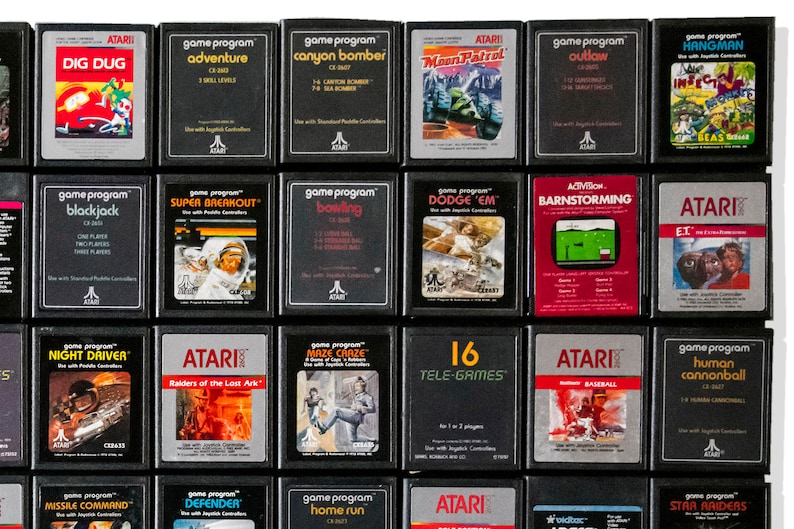 Video Game Wall Art Display Using Authentic Vintage Atari 2600 - Etsy