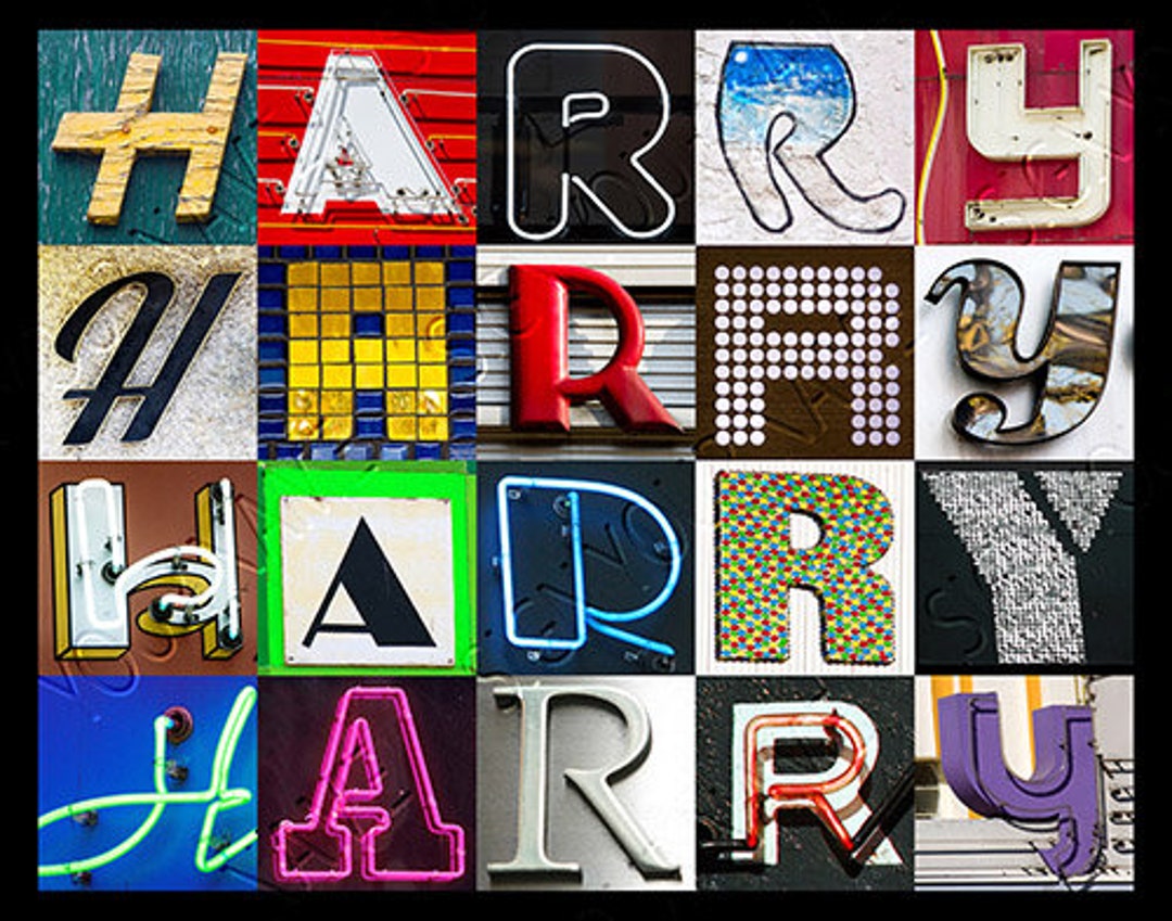 HARRY Personalized Poster Featuring Photos of Letters From Signs ...