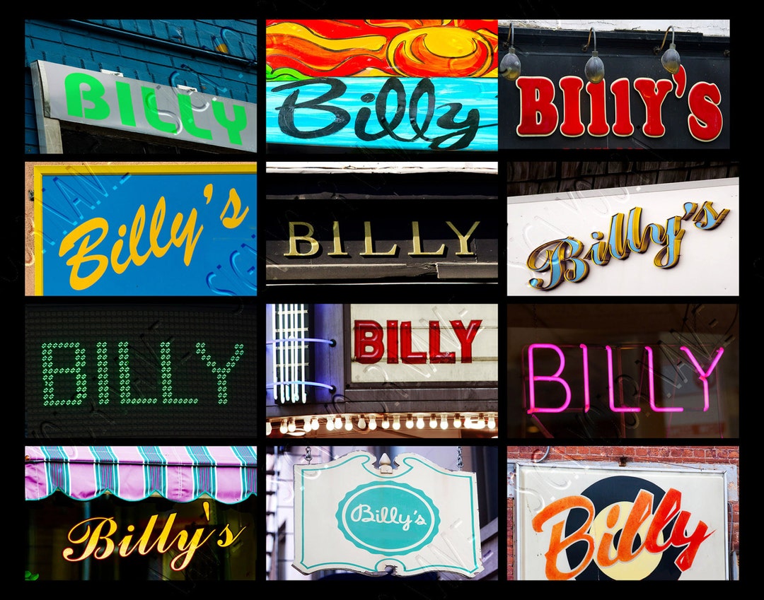 Personalized Poster Featuring BILLY in Photos of Actual Signs; Art ...