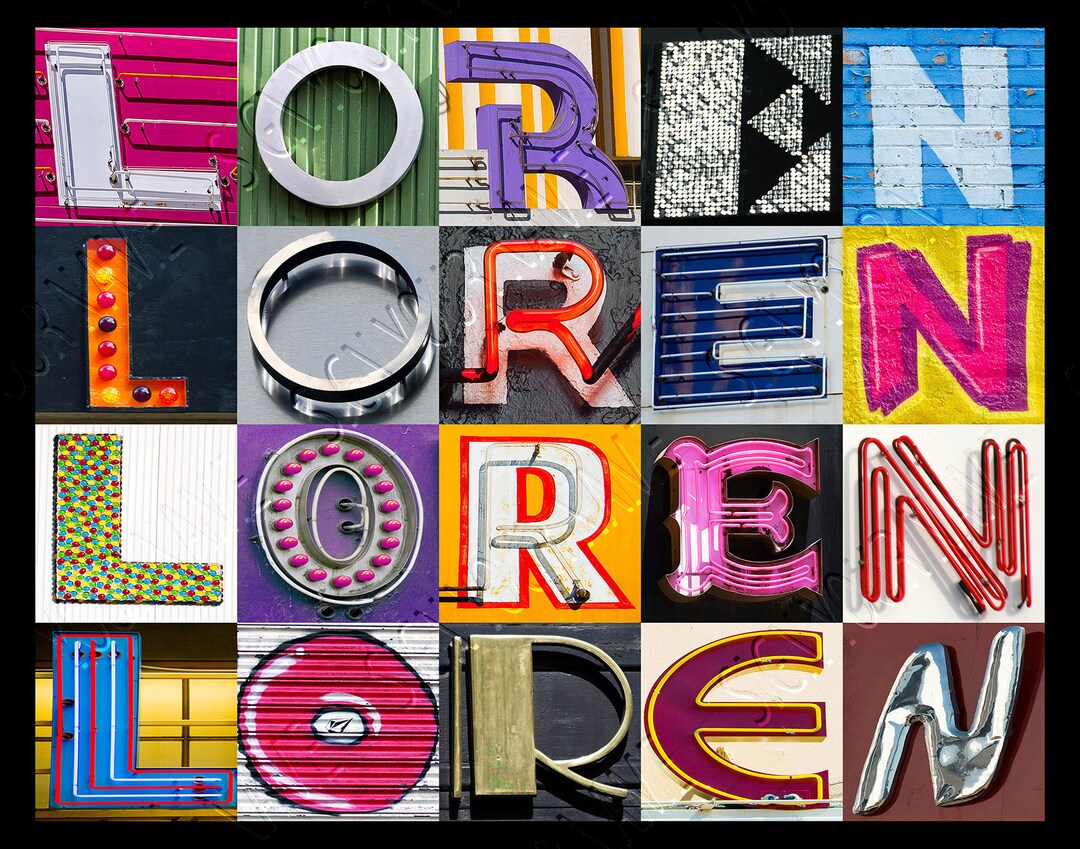 Personalized Poster Featuring LOREN in Photos of Alphabet Letters From ...