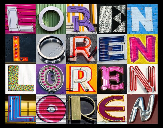 Personalized Poster Featuring LOREN in Photos of Alphabet | Etsy