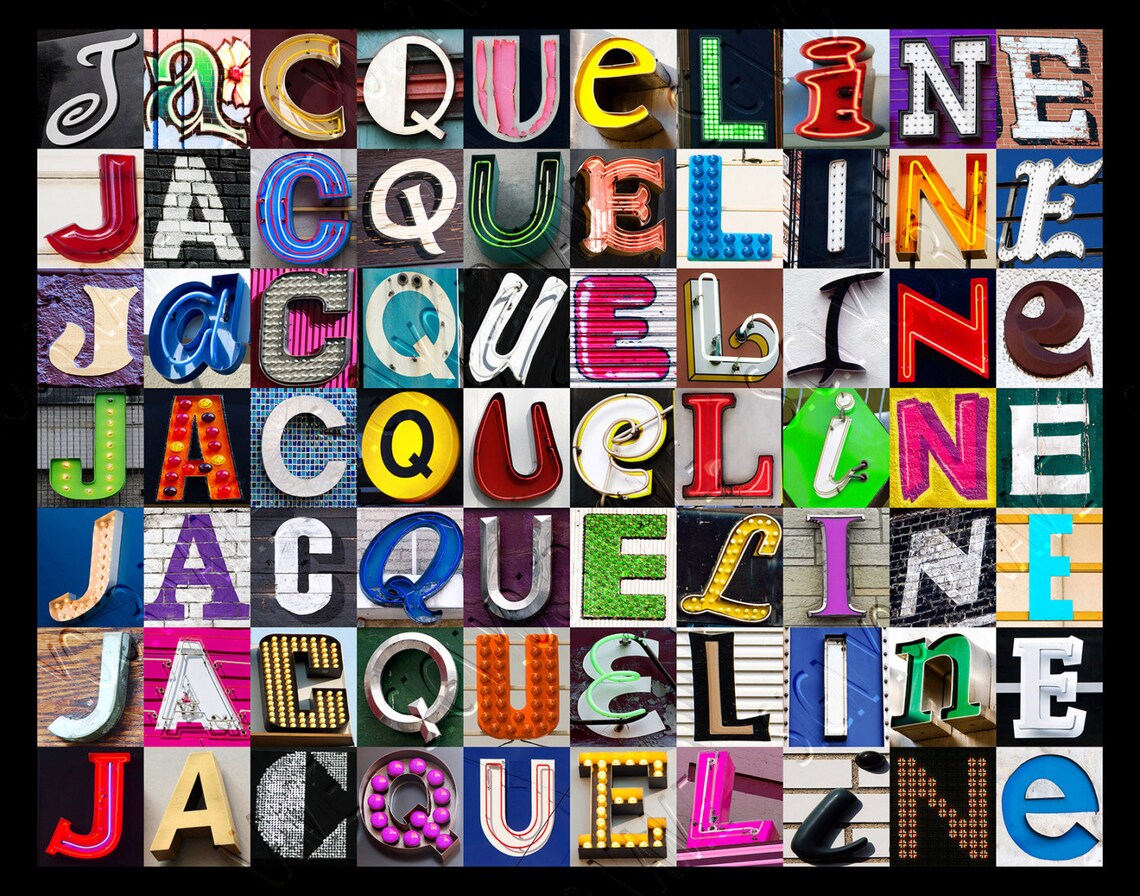 JACQUELINE Personalized Poster Featuring Photos of Sign - Etsy