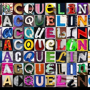 JACQUELINE Personalized Poster Featuring Photos of Sign Letters ...