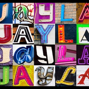 JAYLA Personalized Poster Featuring Photos of Sign Letters; Typography ...