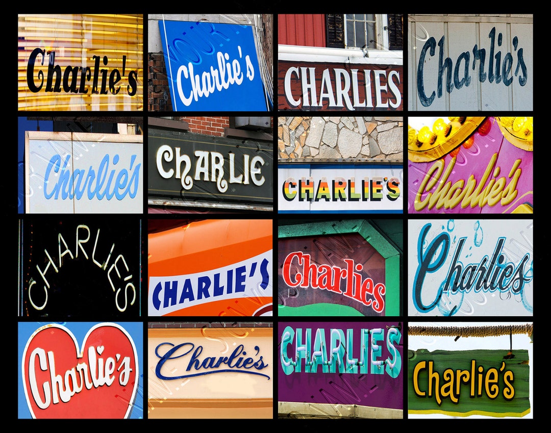 Personalized Poster Featuring CHARLIE Showcased in Photos of Signs; Art ...