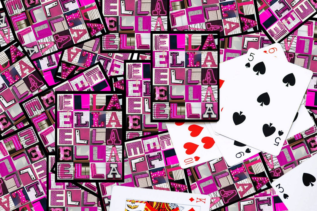 Personalized Playing Cards Featuring the Name ELLA in PINK Letters From ...