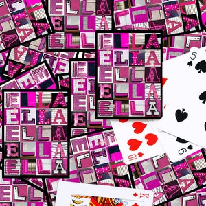 Personalized Playing Cards Featuring the Name ELLA in PINK Letters From ...
