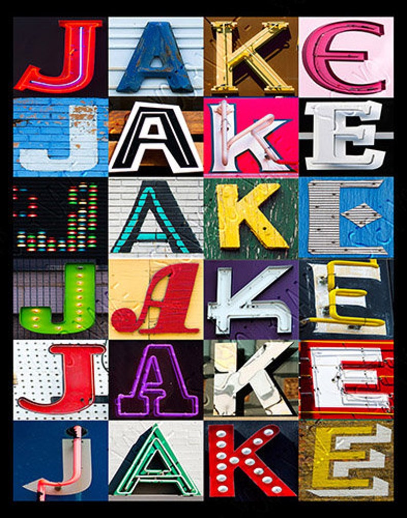 JAKE Personalized Poster featuring the name showcased in | Etsy