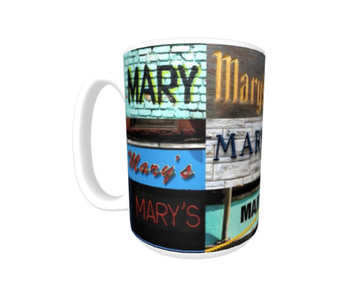 Personalized Coffee Mug Featuring the Name MARY in Photos of - Etsy