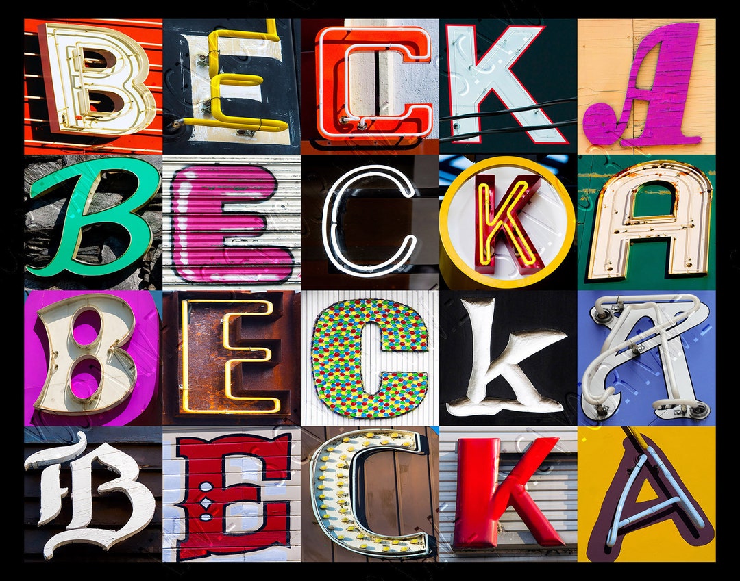 Personalized Poster Featuring BECKA in Photos of Alphabet Letters From ...