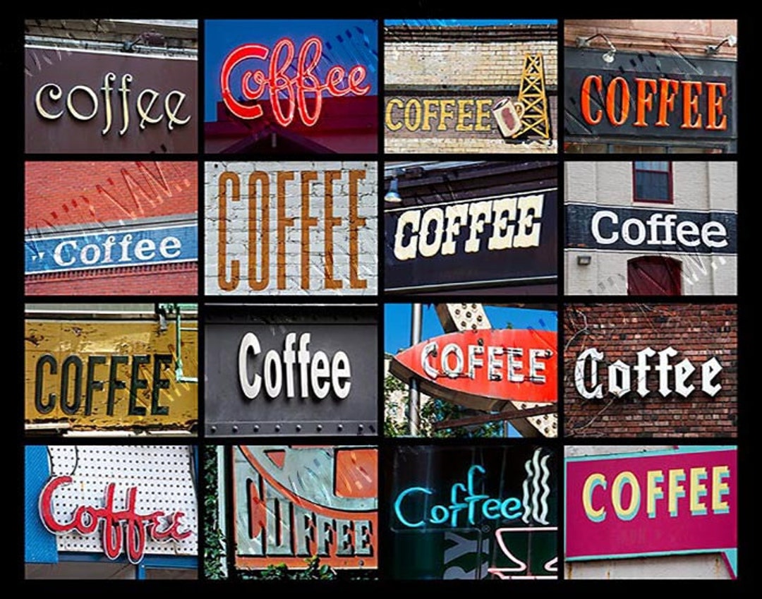 Personalized Poster Featuring the Word COFFEE Showcased in Sign Photos ...