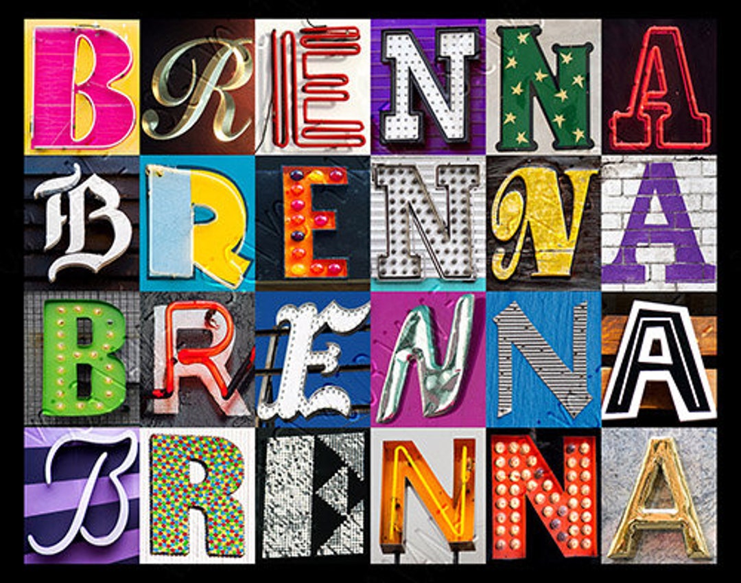 Personalized Poster Featuring BRENNA in Photos of Alphabet Letters From ...