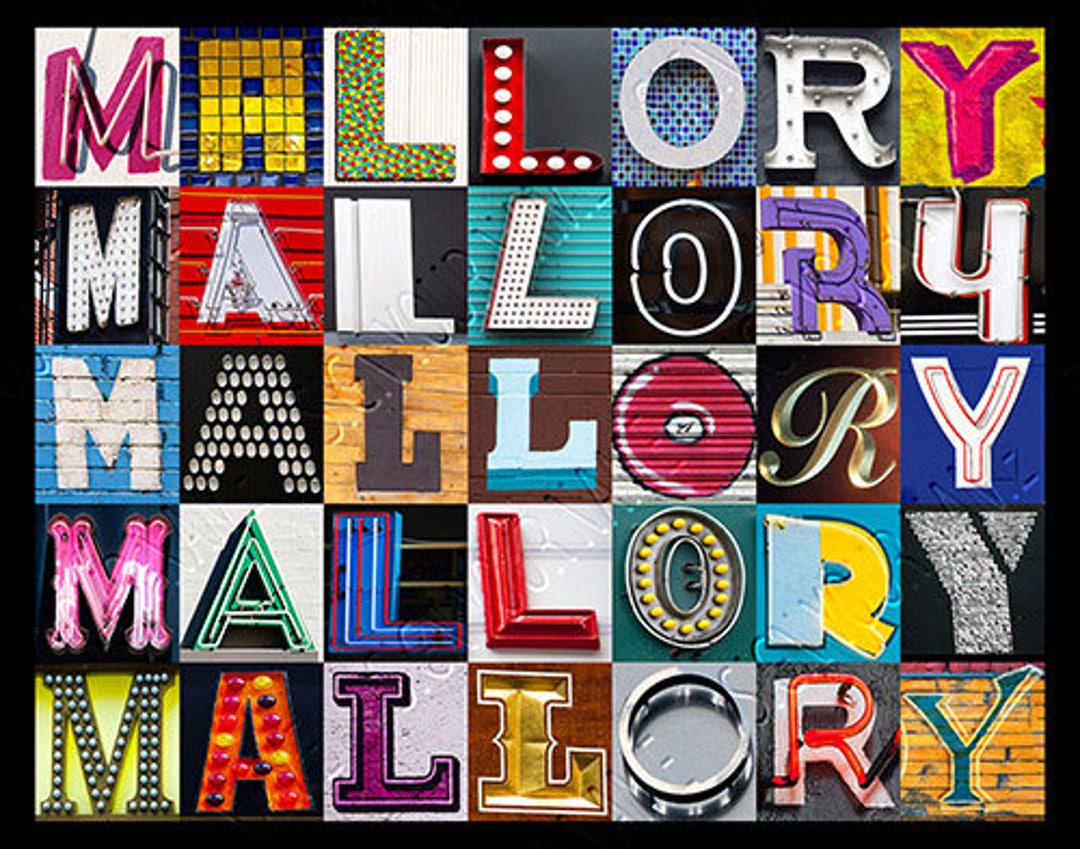 MALLORY or MALLORIE Personalized Poster Featuring Photos of Sign ...