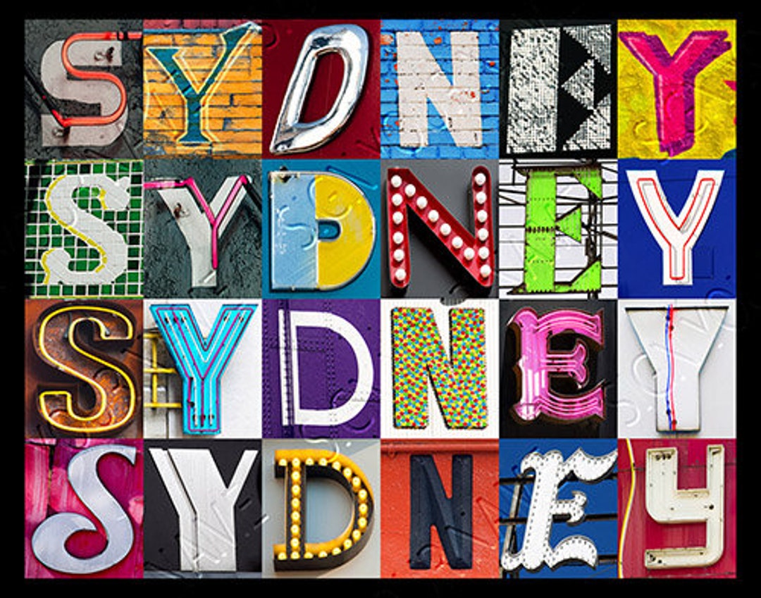 SYDNEY Personalized Poster Featuring Photos of Letters From Signs ...
