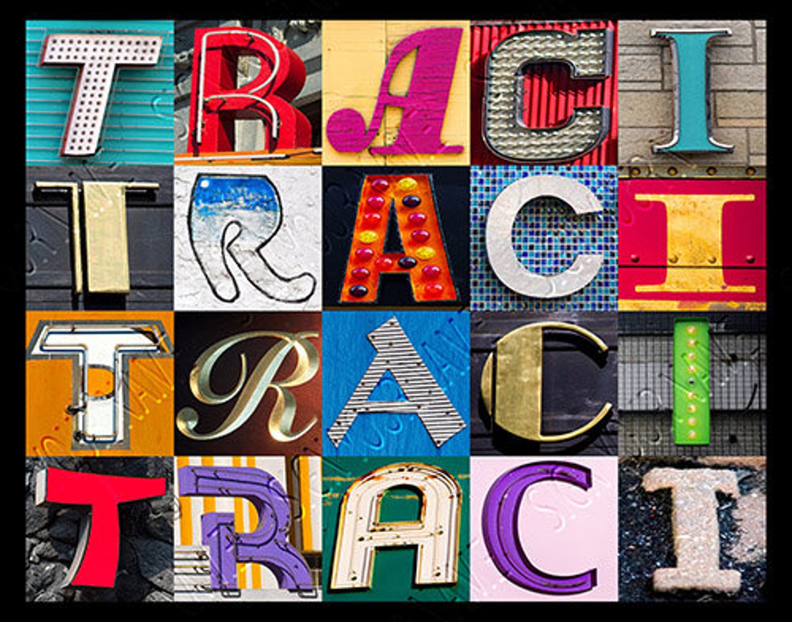 Personalized Poster featuring TRACI in photos of alphabet | Etsy