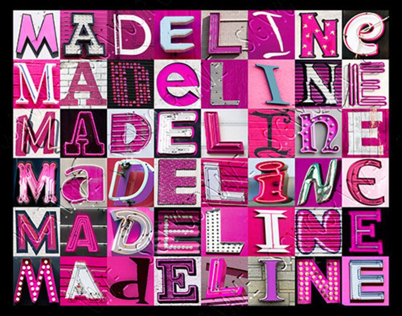 MADELINE Personalized Poster Featuring Photos of Letters From Signs ...