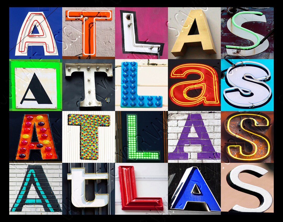 Personalized Poster Featuring ATLAS Showcased in Photos of Sign Letters ...