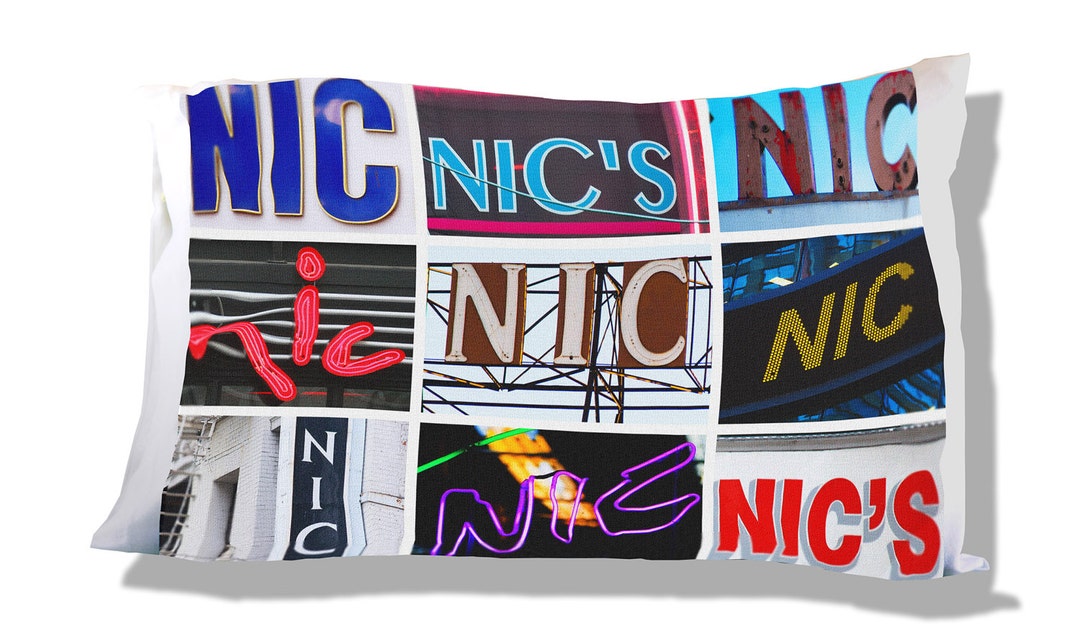 Personalized Pillow Case Featuring NIC in Sign Photos; Custom Pillow ...