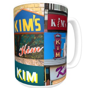 Personalized Coffee Mug Featuring the Name KIM in Photos of Signs ...