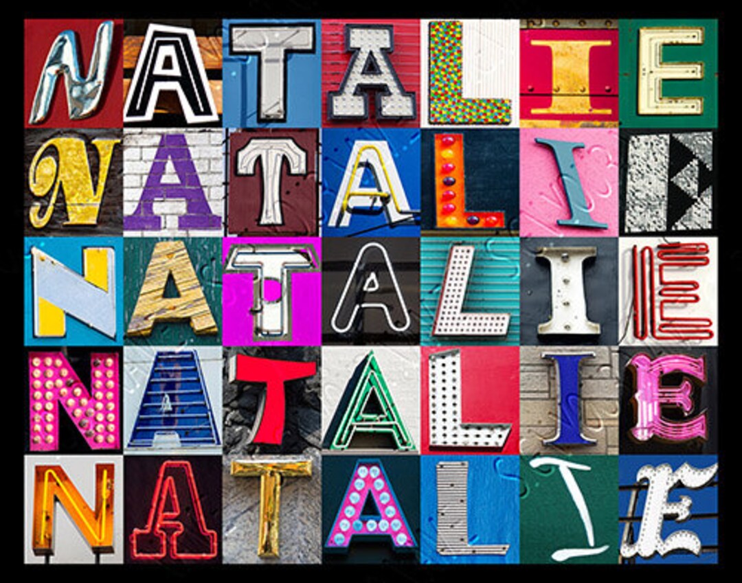 NATALIE Personalized Poster Featuring Photos of Letters From Signs ...
