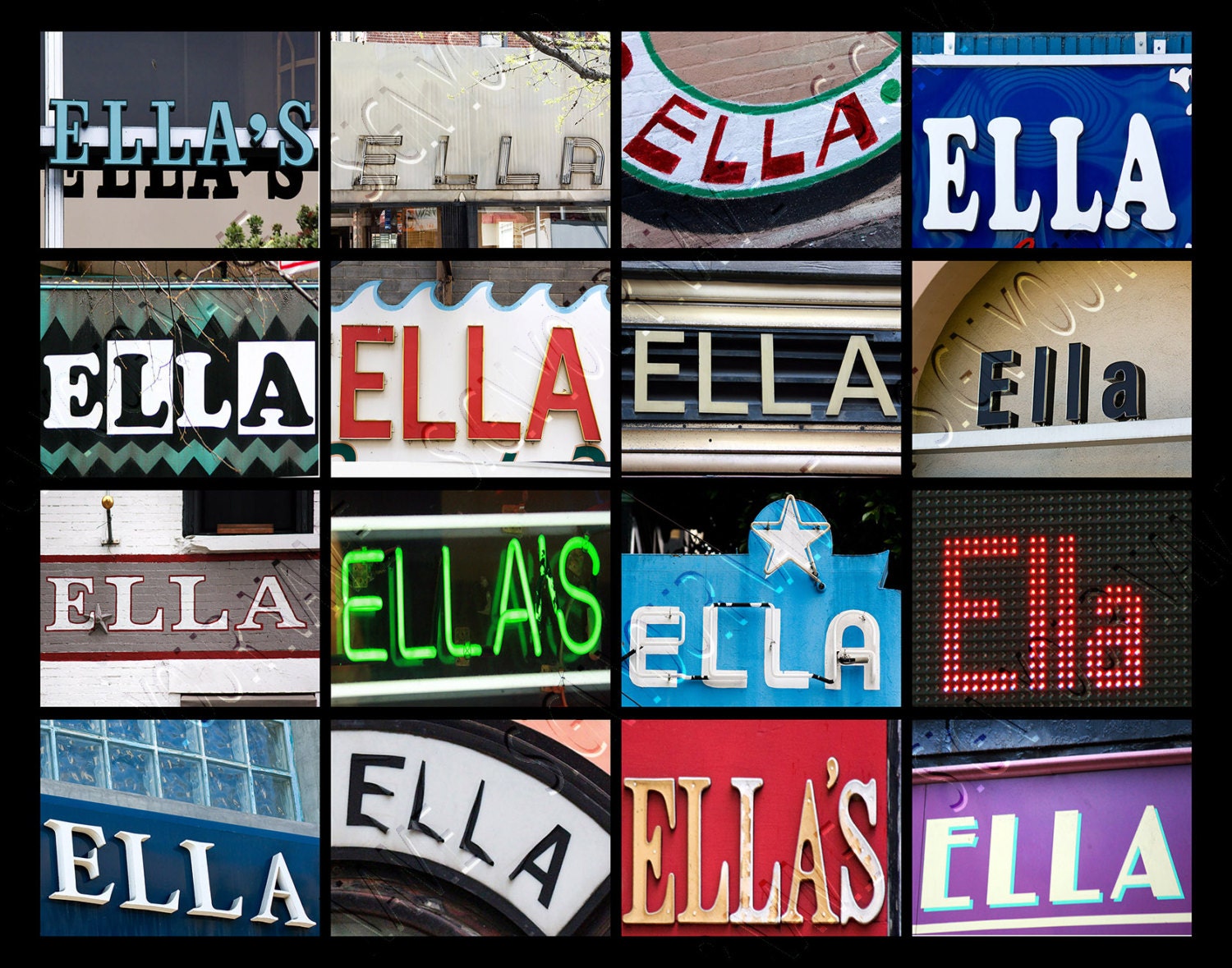 ELLA Personalized Poster Featuring Photos of Actual Signs; Art Print ...