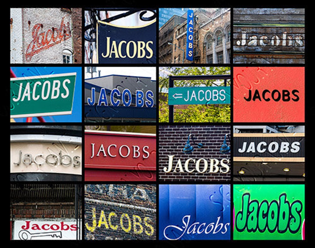 JACOBS Personalized Poster Featuring Photos of Actual Signs; Art Print ...
