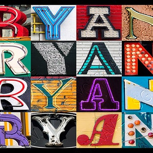 RYAN Personalized Poster Featuring Photos of Alphabet Letters From ...