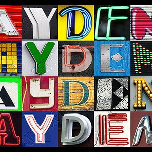 AIDEN or AYDEN Personalized Poster Featuring Photos of Letters From ...