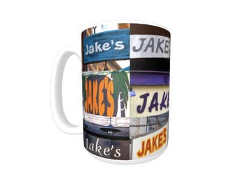 Personalized Coffee Mug Featuring the Name PETE in Photos of - Etsy