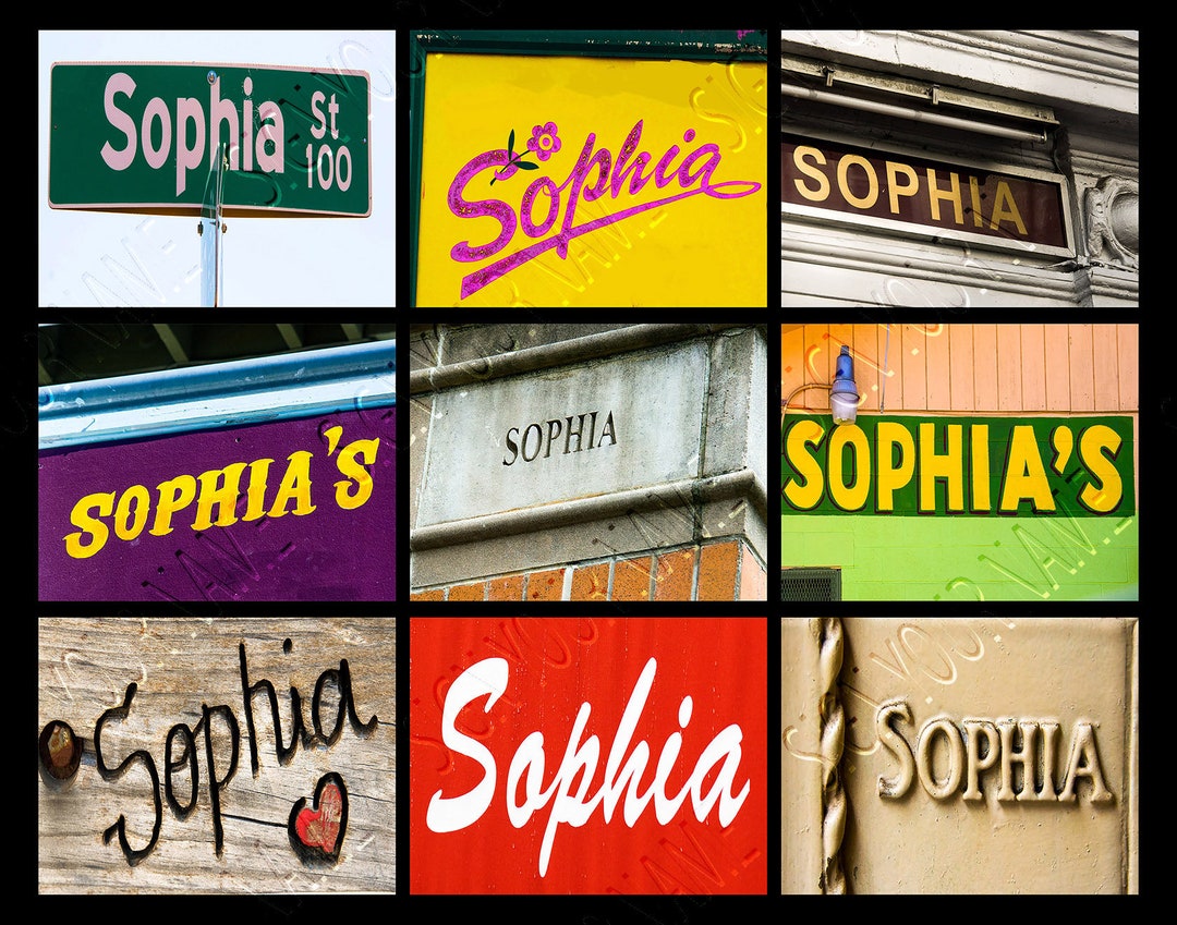 Personalized Poster Featuring SOPHIA Showcased in Photos of Signs; Art ...