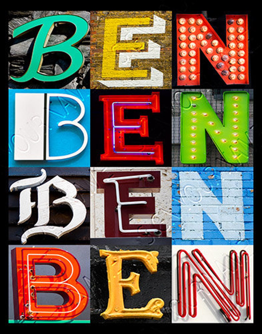 BEN Personalized Poster Featuring Photos of Alphabet Letters From Signs ...