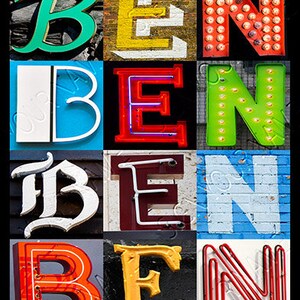 BEN Personalized Poster Featuring Photos of Alphabet Letters From Signs ...