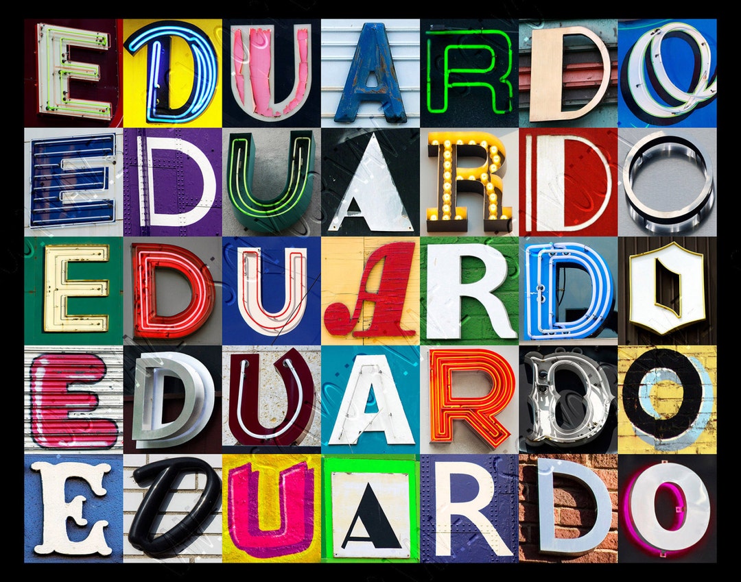 Personalized Poster Featuring EDUARDO in Photos of Alphabet Letters ...