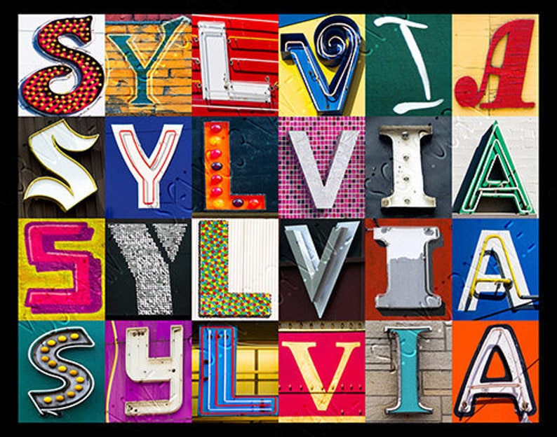 SYLVIA or SYLVIE Personalized Poster Featuring Showcased in Photos of ...