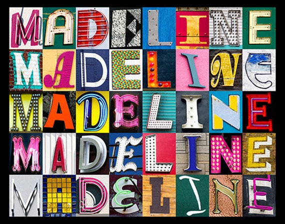 MADELINE Personalized Poster Featuring Photos of Letters From | Etsy