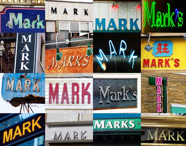 Personalized Photo Canvas Featuring the Name MARK in Photos of - Etsy