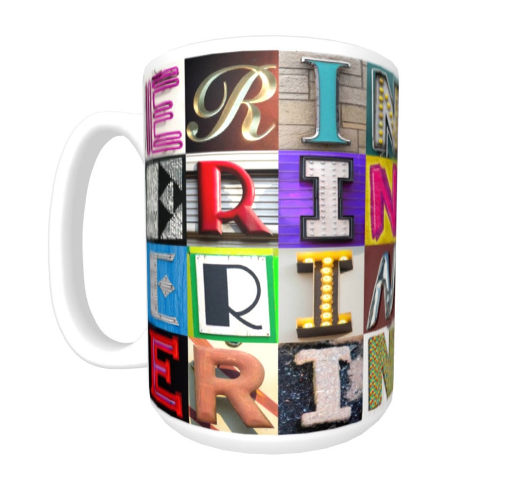 ERIN Personalized Coffee Mug Featuring the Name in Sign Letter Photos ...